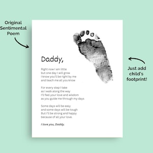 Fathers Day Footprint, Dad Poem, Meaningful Gift, Dad Gift From Kids ...