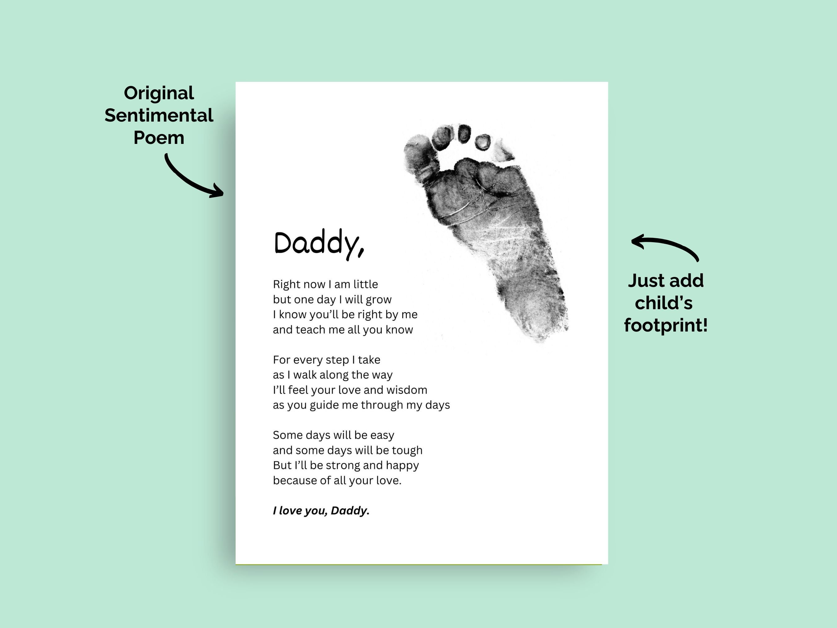 Fathers Day Footprint, Dad Poem, Meaningful Gift, Dad Gift From Kids ...