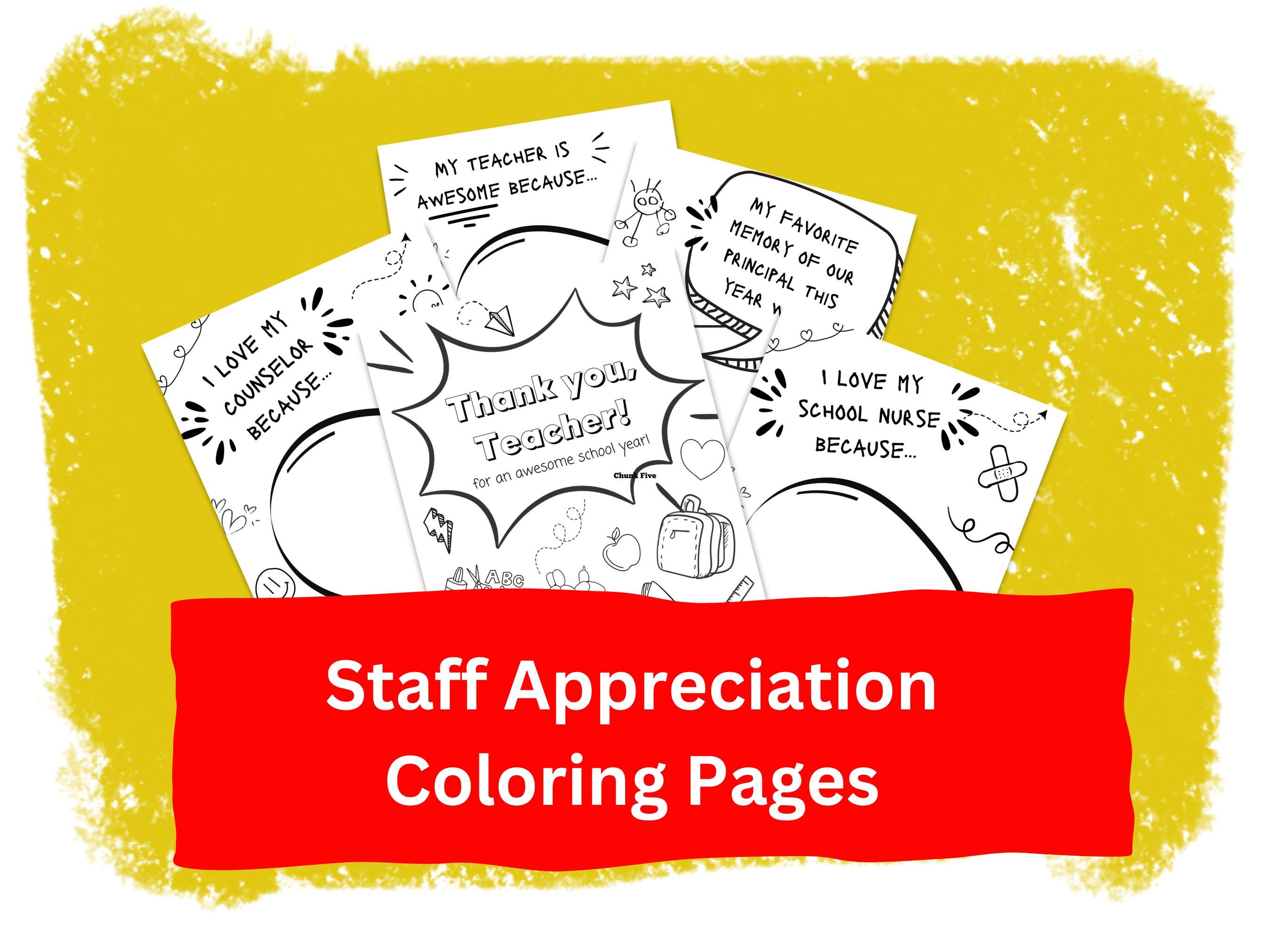 Thank You Teacher Coloring Page, Teacher Gift, Appreciation, Gift From ...