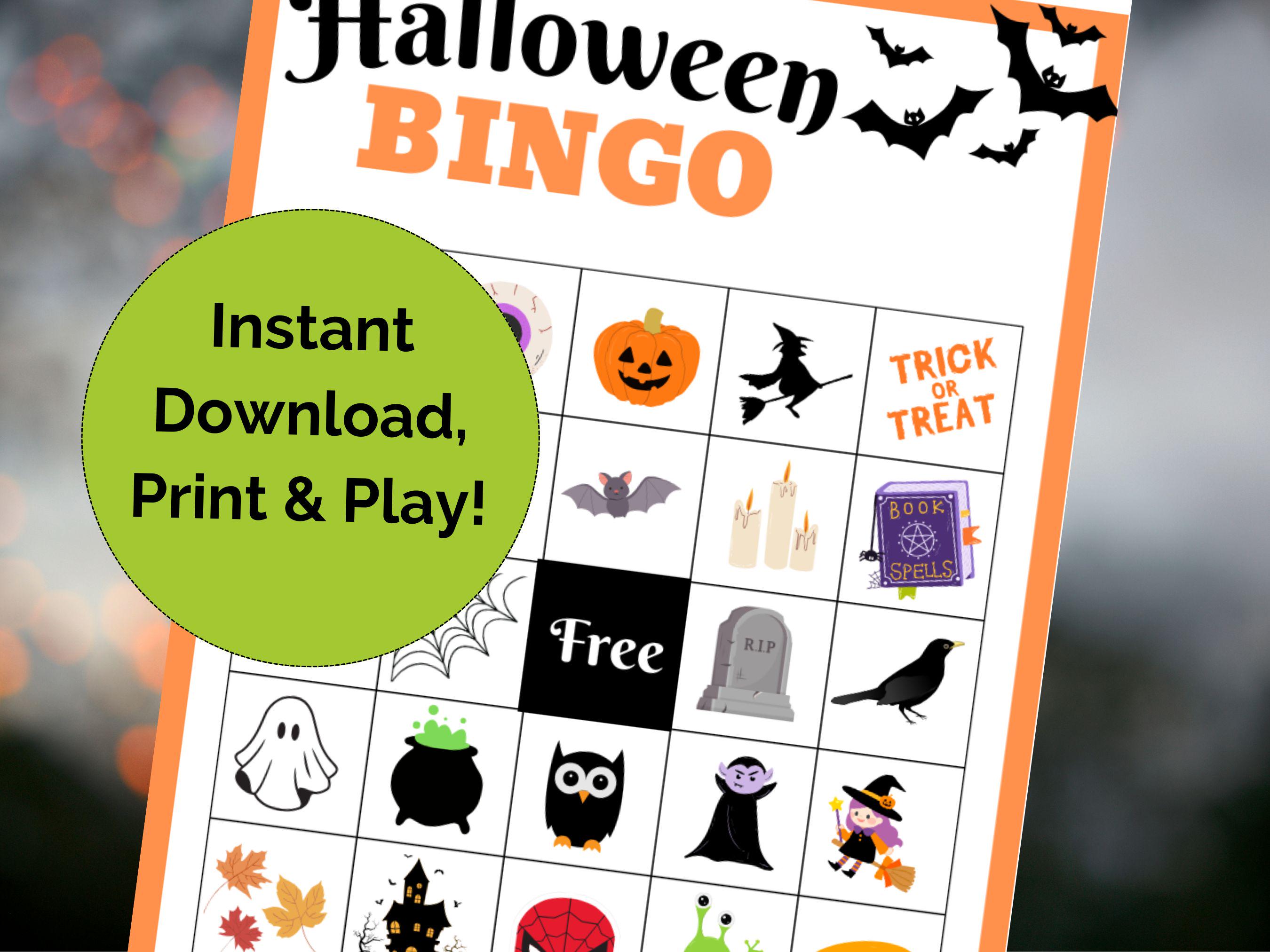 Halloween Bingo Game for Kids: 30 Printable Cards (digital Download) - Etsy