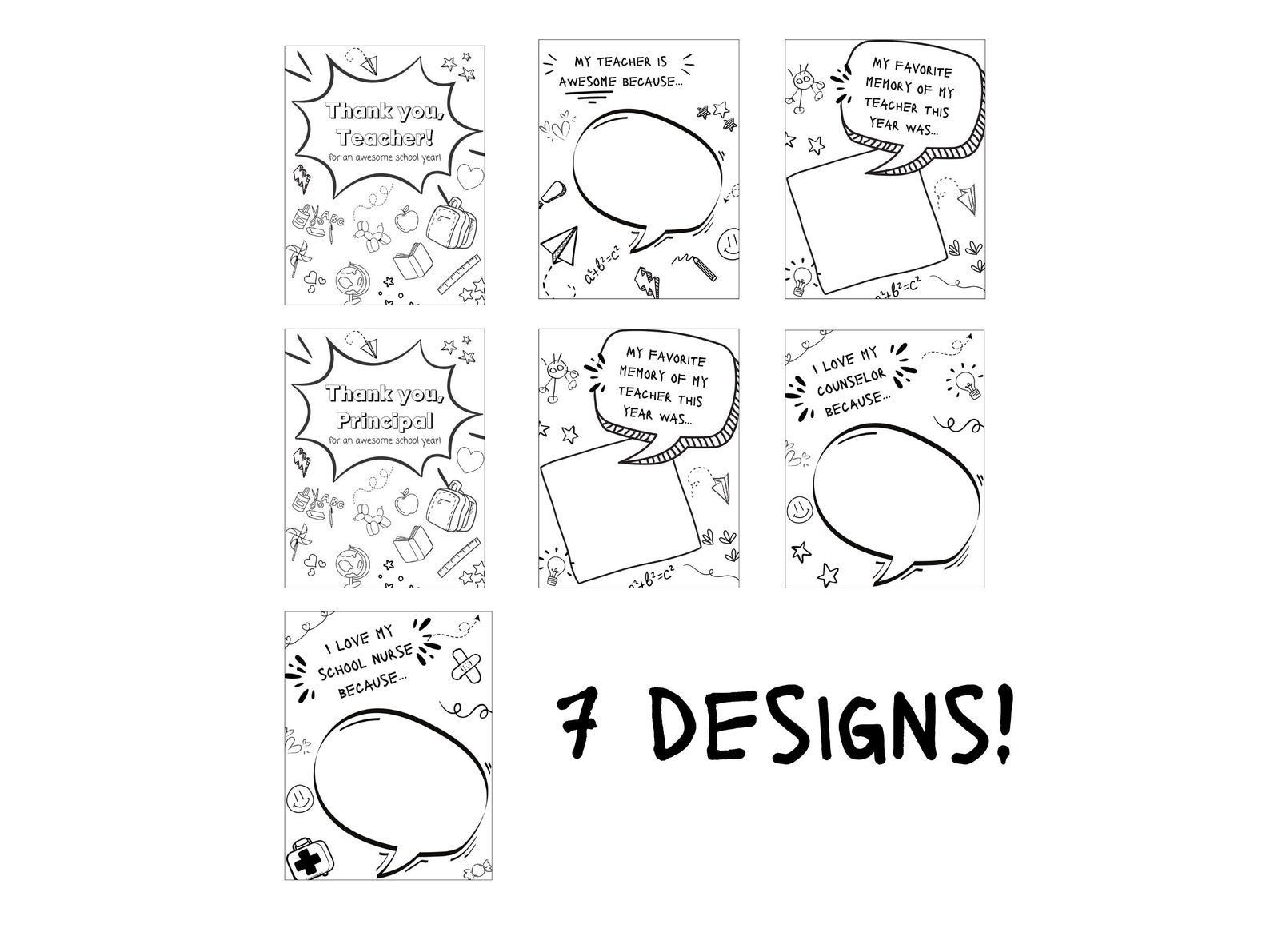 Thank You Teacher Coloring Page, Teacher Gift, Appreciation, Gift From ...