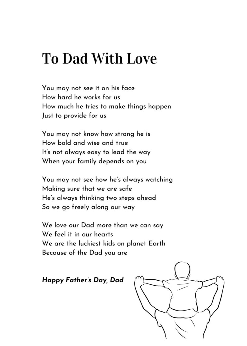 Fathers Day Poem, Sentimental Dad Gift, Meaningful Dad Gift, Digital ...