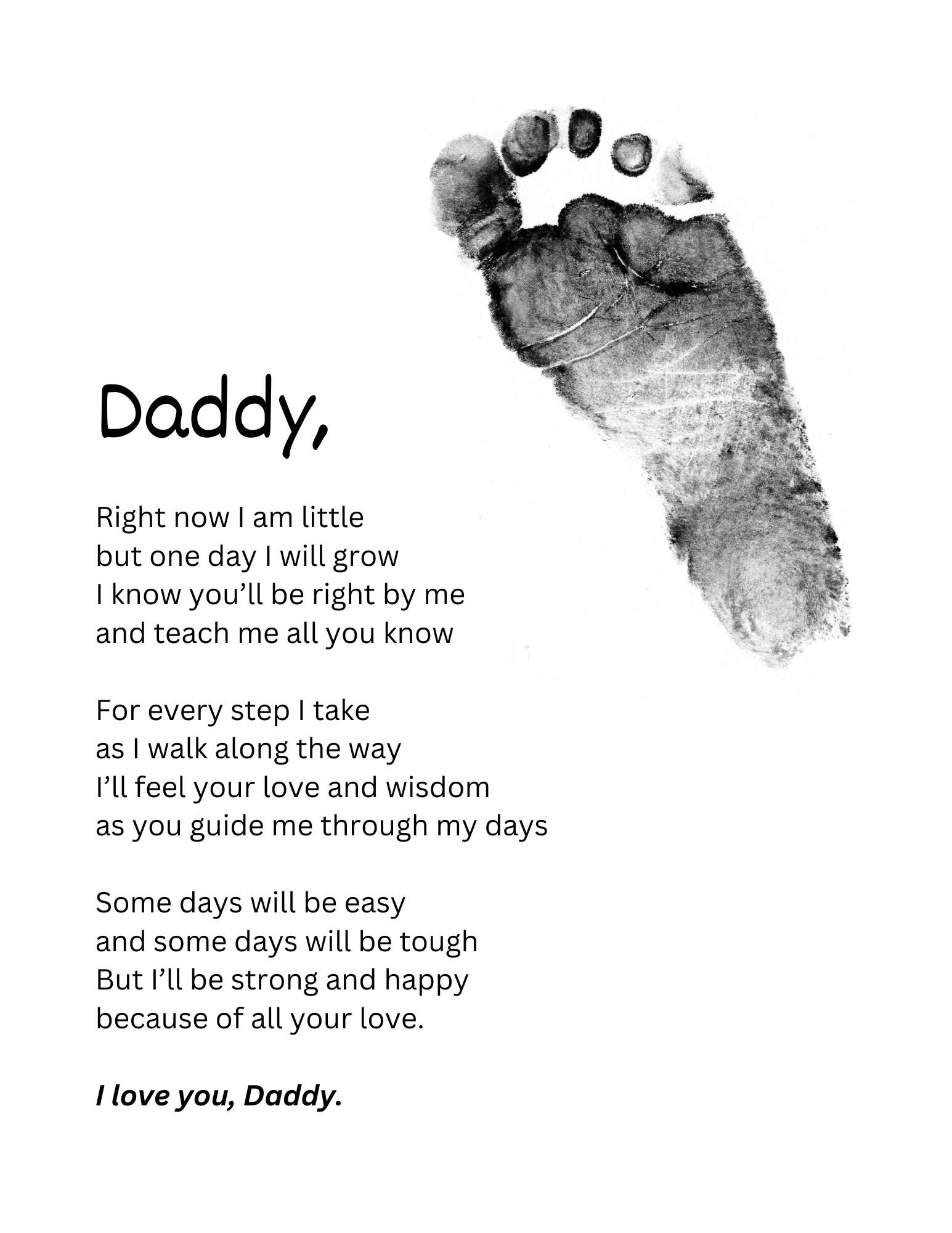 Fathers Day Footprint, Dad Poem, Meaningful Gift, Dad Gift From Kids ...