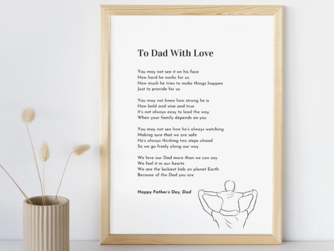 Fathers Day Poem, Sentimental Dad Gift, Meaningful Dad Gift, Digital ...