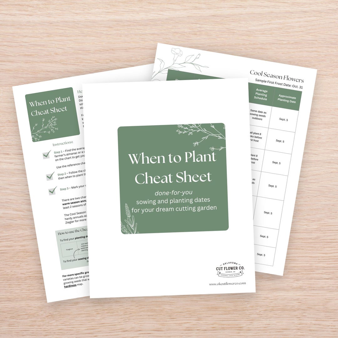 Cutting Flower Garden Seed Starting and Planting Cheat Sheet - Etsy