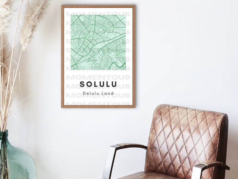 A "delulu City" Digital Print Download | City Map Art | Minimal ...