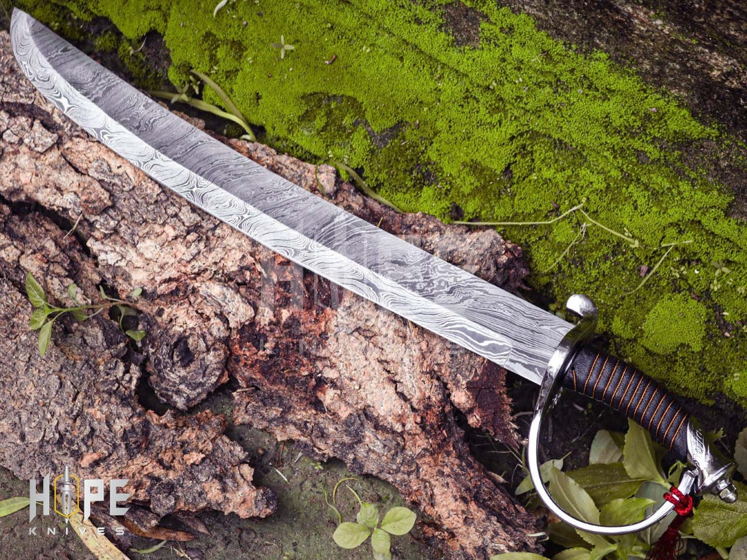 24 Inch Hand Forged Damascus Sword Master Sword Replica Handmade Energy ...