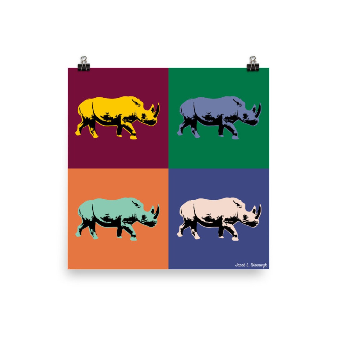 Black Rhino Poster - Etsy