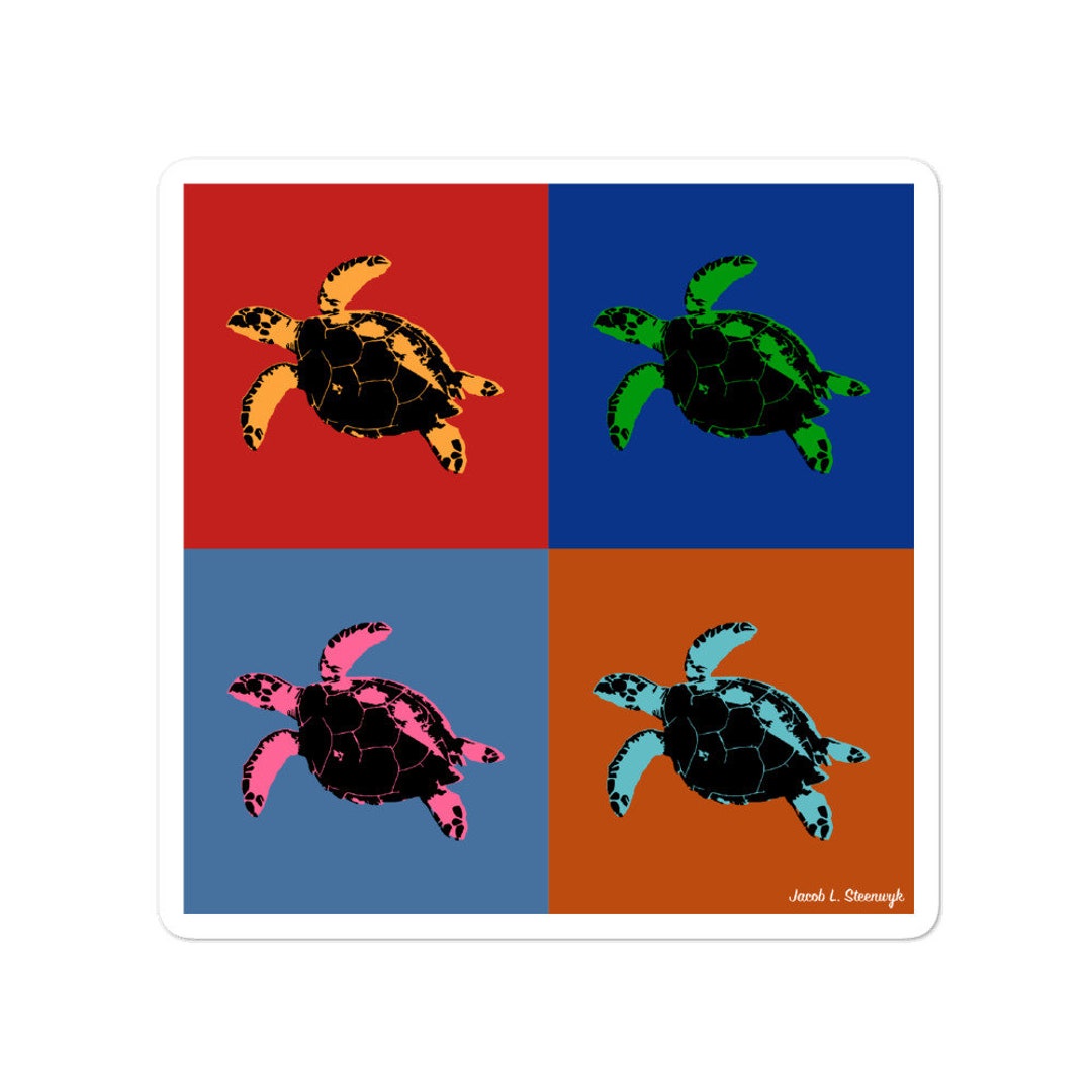 Hawksbill Turtle Vinyl Sticker - Etsy
