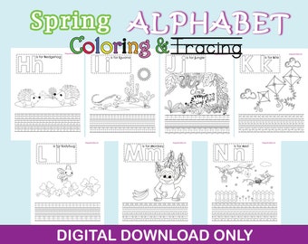 Printable Spanish Alphabet Coloring Pages - Etsy