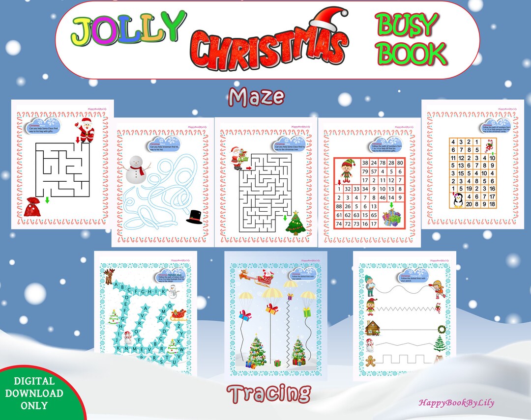 Christmas Jolly Busy Book Printable / Instant Digital Download - PDF - Etsy