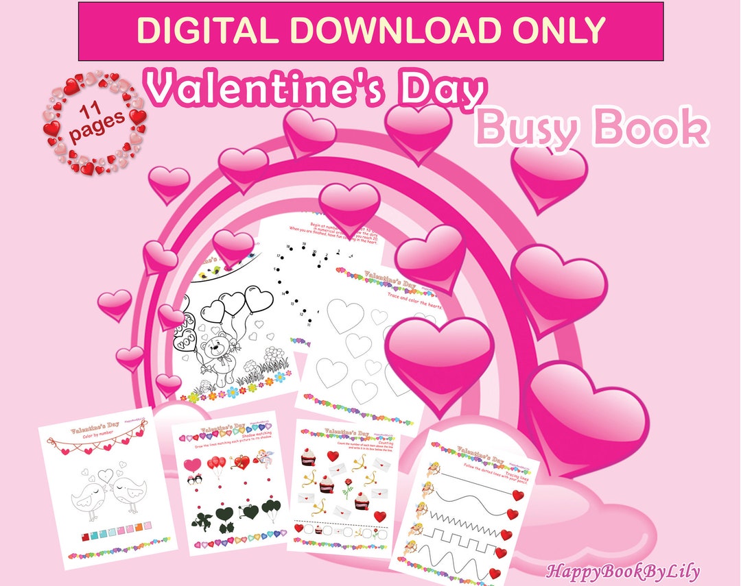 Valentine's Day Busy Book Printable / Instant Digital Download - PDF - Etsy