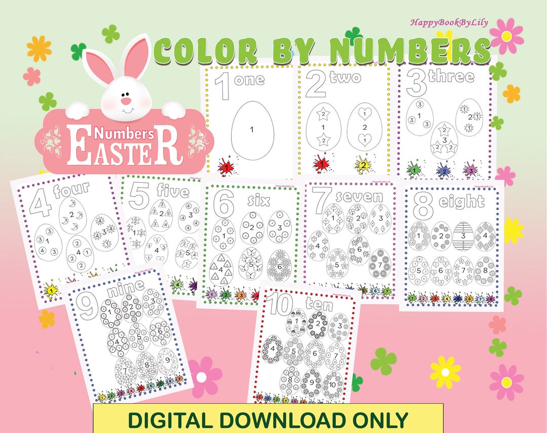 Easter Numbers Printable Coloring Pages/numbers 1 to 10/color by ...