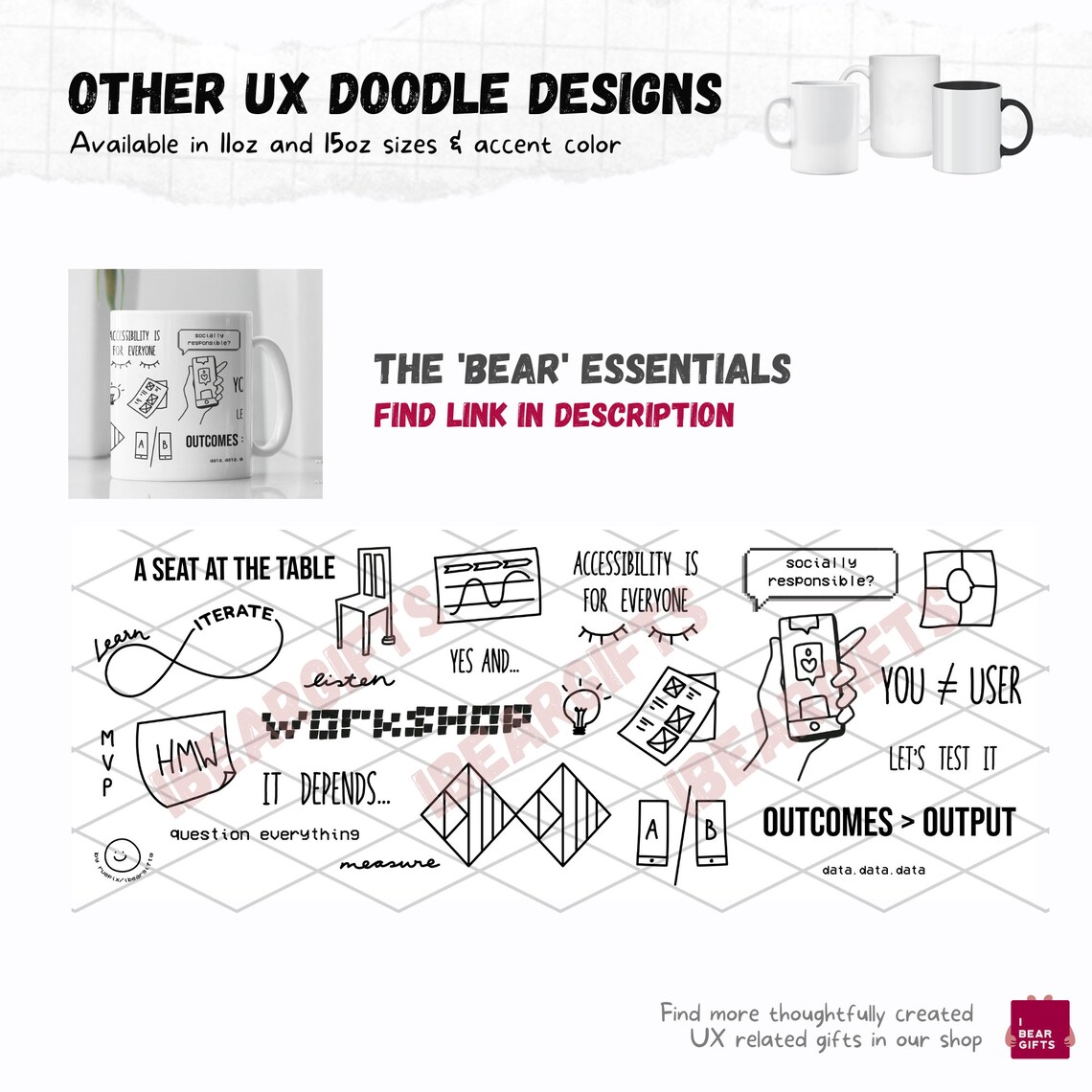 UX UI Designer Doodle Gift Mug Product User Experience | Etsy