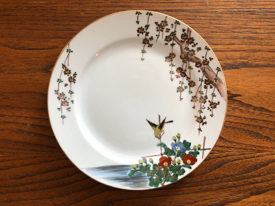 Japanese Kutani Porcelain Antique Hand Painted and Signed Plates- Set ...