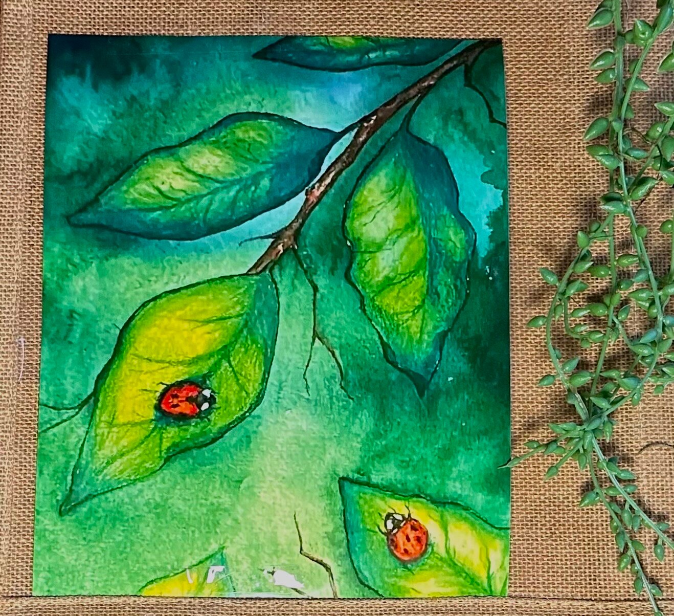 Ladybug Wall Decor, Spring Decor Hand Made Watercolor Artwork Perfect ...