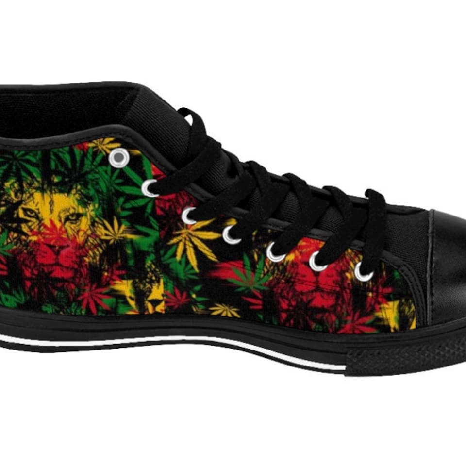 Rasta Leave and Lion Men's High-top Sneakers sold by Erik Pedersen ...
