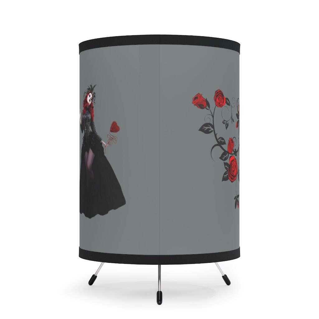 Gothic Dark Vampire Tripod Lamp With High-res Printed Shade, USCA Plug ...