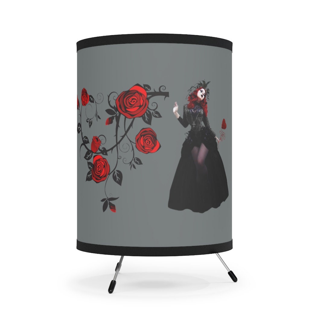 Gothic Dark Vampire Tripod Lamp With High-res Printed Shade, USCA Plug ...