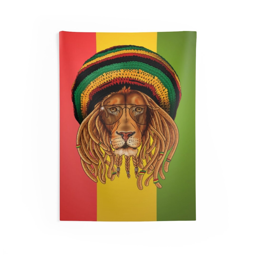 Rasta Lion Indoor Wall Tapestries - Etsy