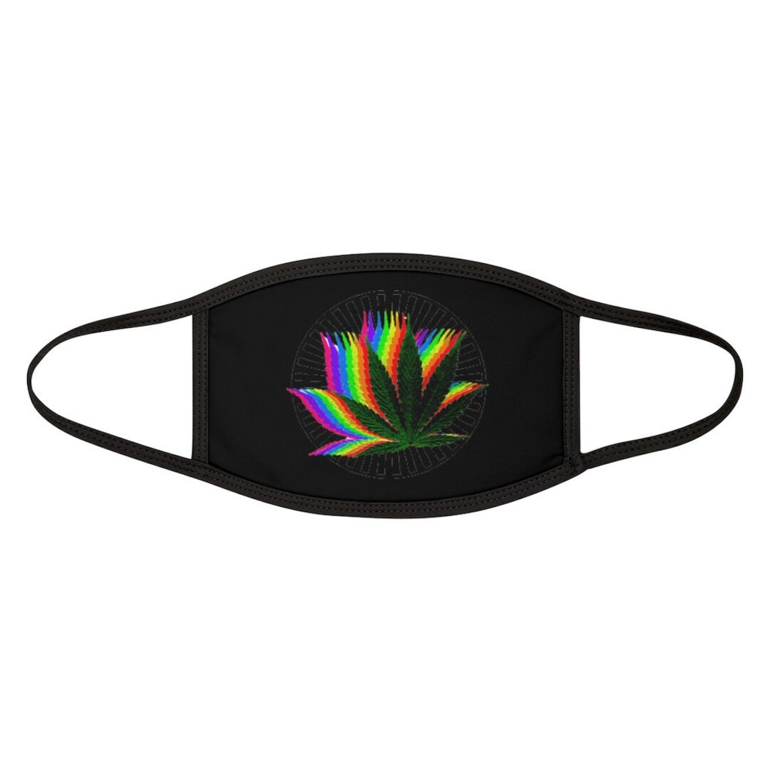Rainbow Weed Leaves Mixed-fabric Face Mask - Etsy