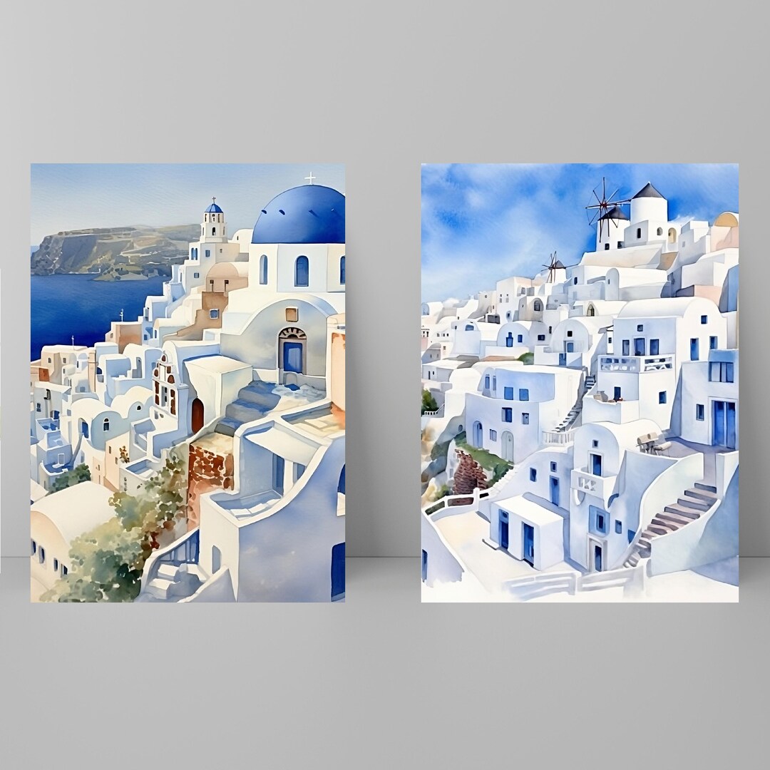 Set of Santorini Greece Wall Art, Digital Download - Etsy