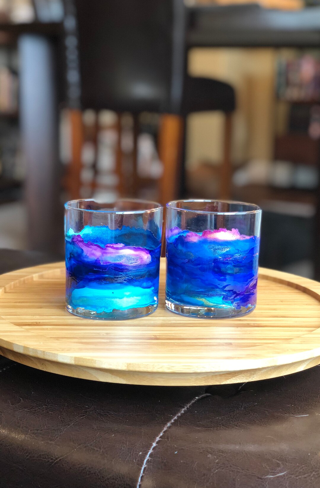Vibrant Pair of Blue + Purple Rocks Glasses; Great for Everyday or as a ...