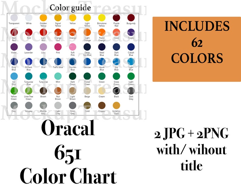 Oracal 651 Color Chart Vinyl Color Chart Vinyl Color | Etsy