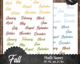 Printable Month Name | Etsy
