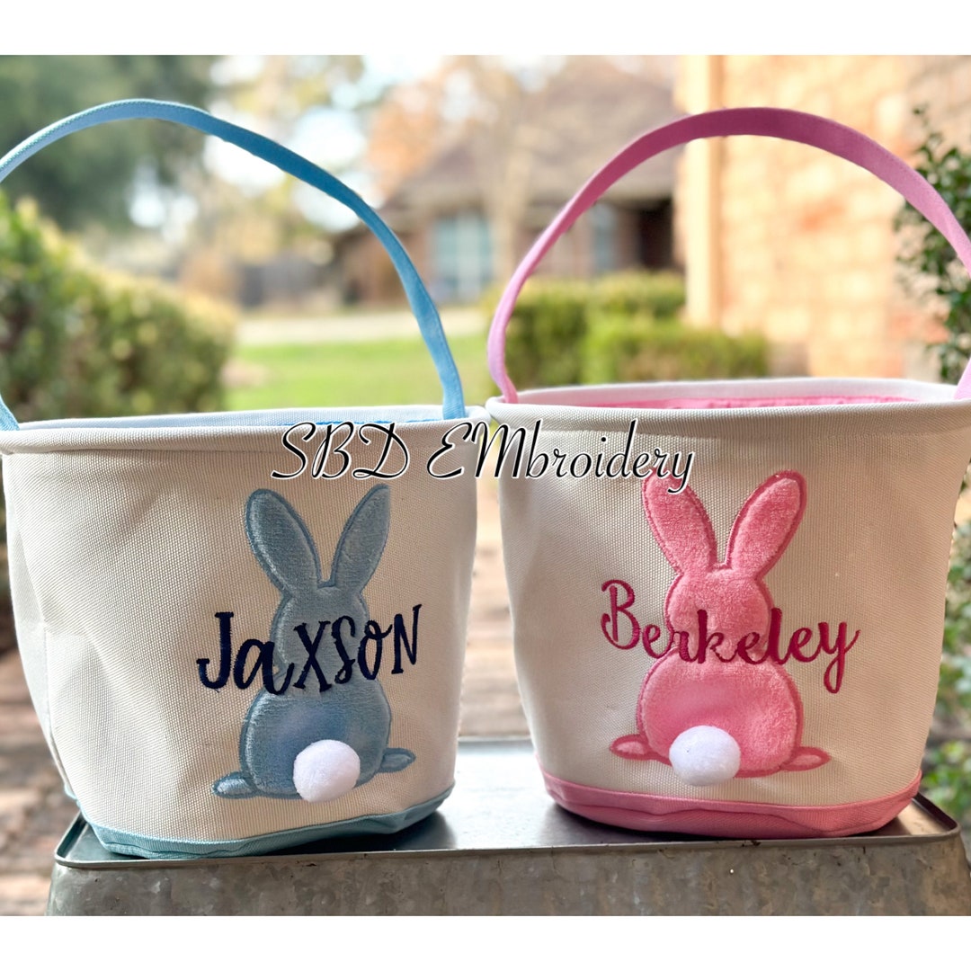 Custom Embroidered Easter Basket. Personalized Easter Basket. Kids ...