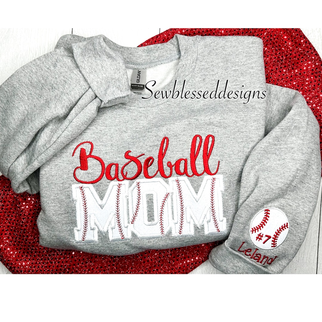 Embroidered Baseball Mom Sweatshirt. Personalized Game Day Sweatshirt ...