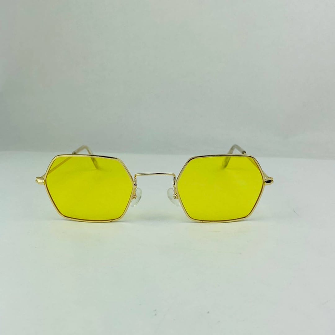 Hexagon Shaped Awesome Sunglasses Gold - Etsy
