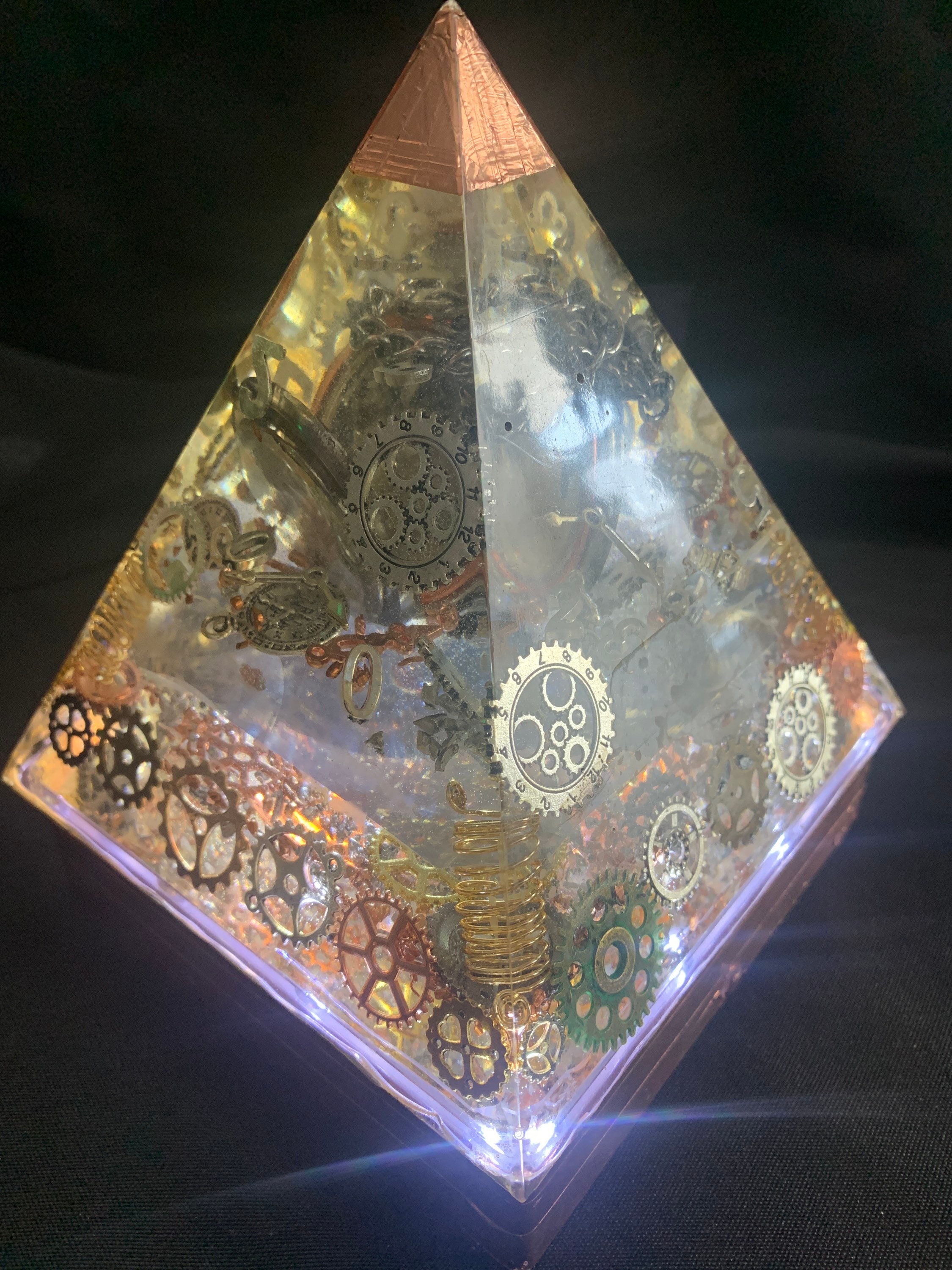 Time is an Illusion Light up Orgonite Pyramid - Etsy
