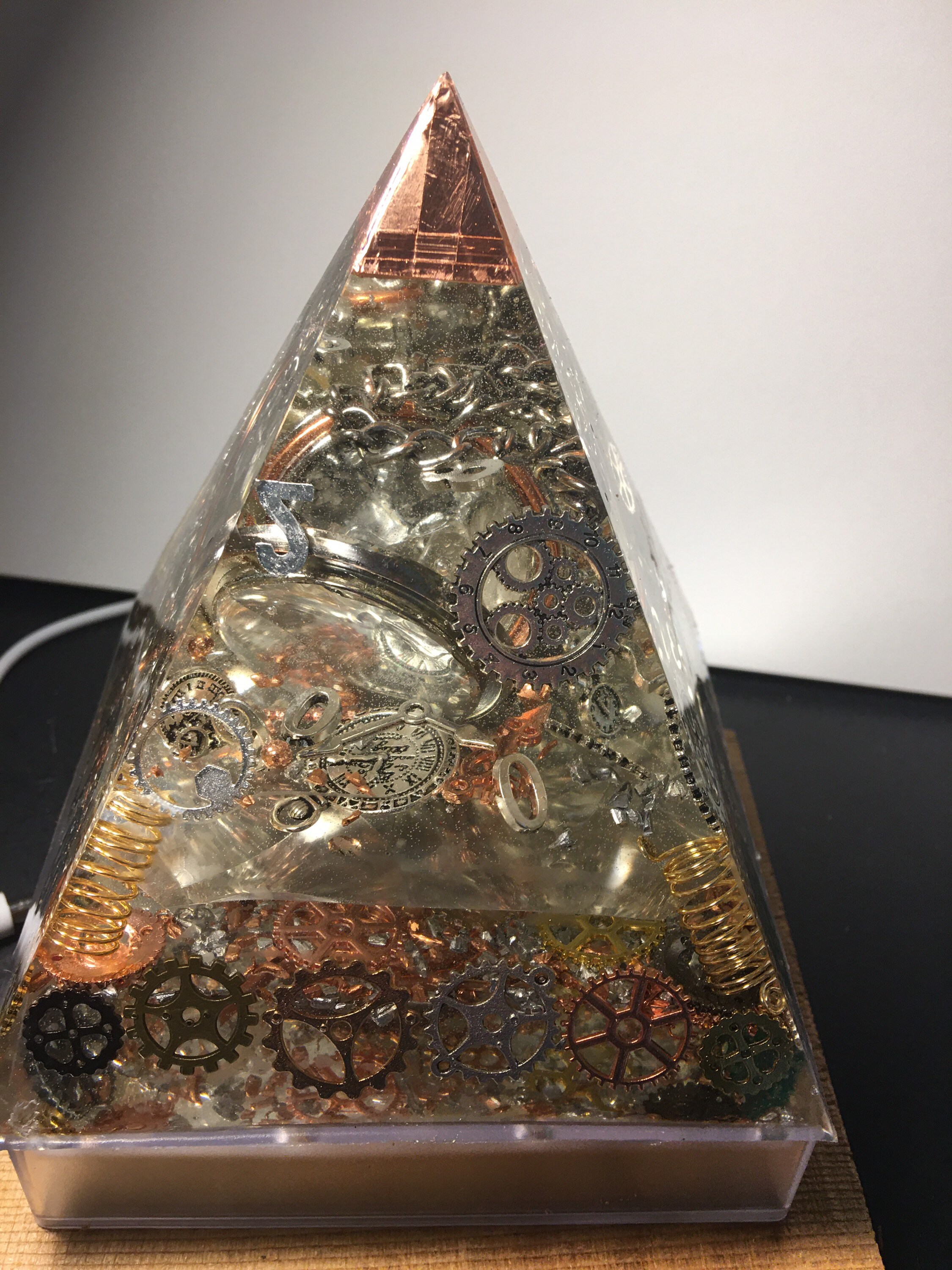 Time is an Illusion Light up Orgonite Pyramid - Etsy