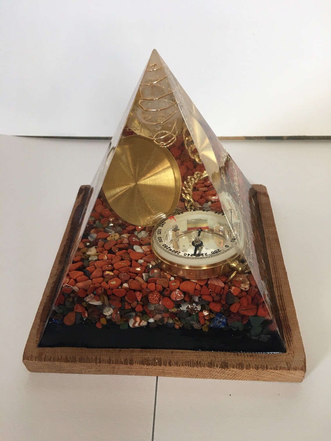 Compass Orgonite Pyramid | Etsy