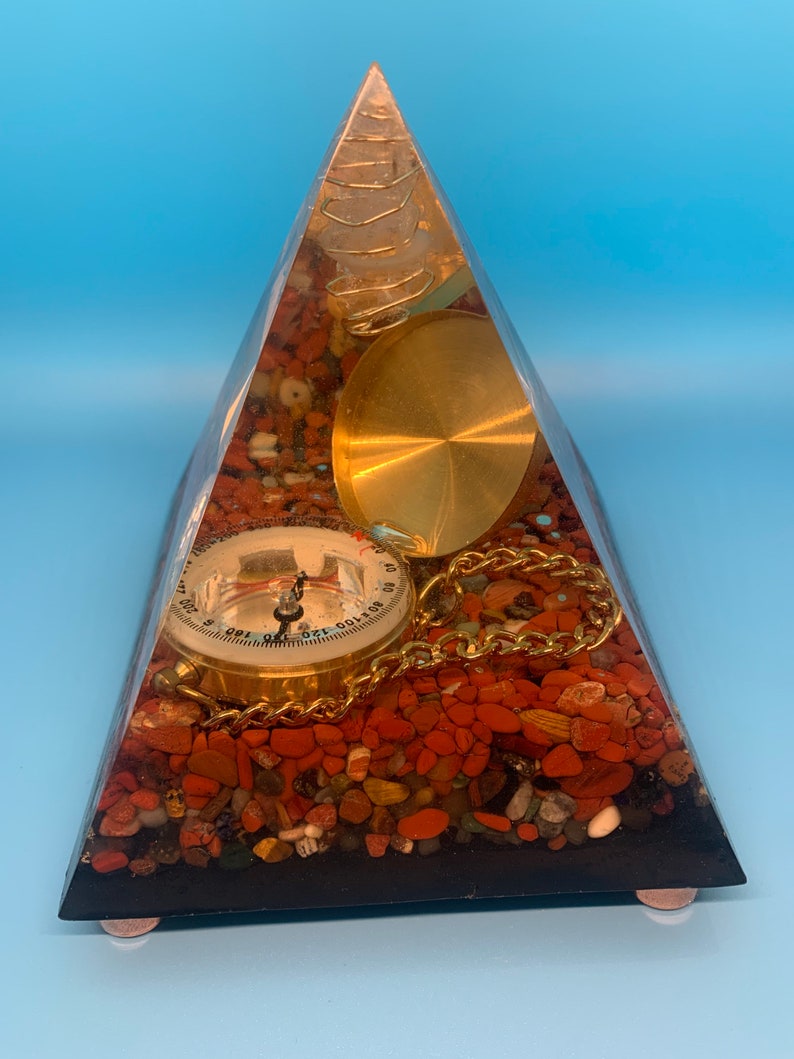 Compass Orgonite Pyramid - Etsy