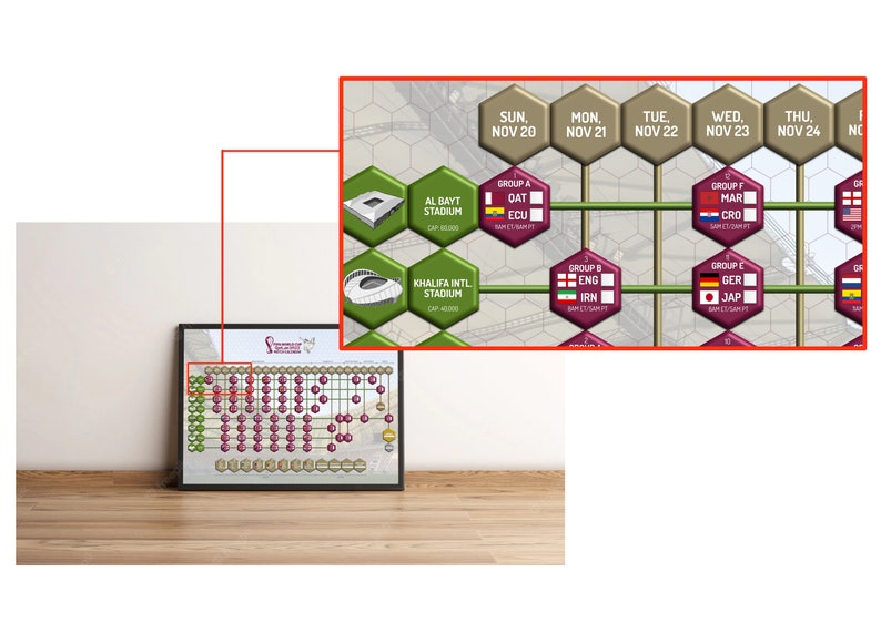 Printable FIFA Qatar 2022 World Cup Wall Chart Calendar - Etsy Canada