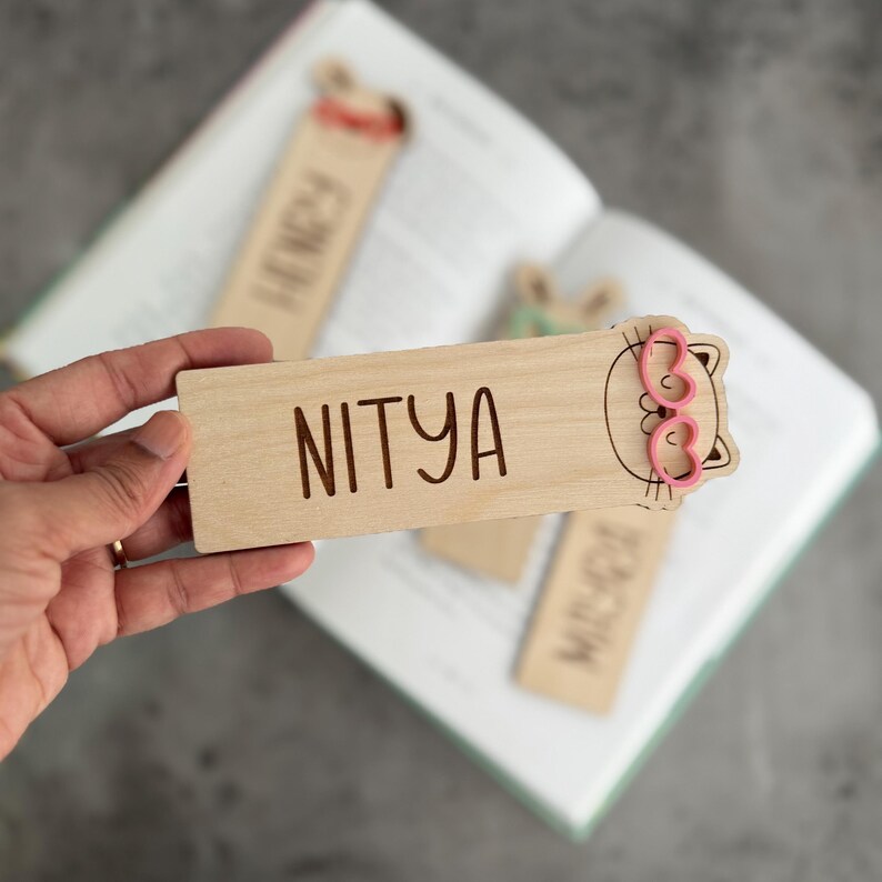 Kids' Personalized Bookmarks, Animal Themed Wooden Bookmark for Kids ...