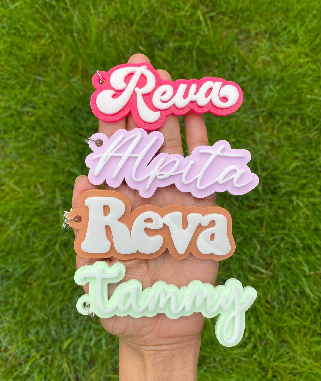 Personalized Acrylic Keychain, Backpack Name Keychain, 3D Name Tag ...