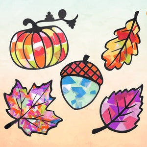 Fall Suncatcher Kit, Leaves Suncatcher Kit, Kids Craft Kit, Preschool ...