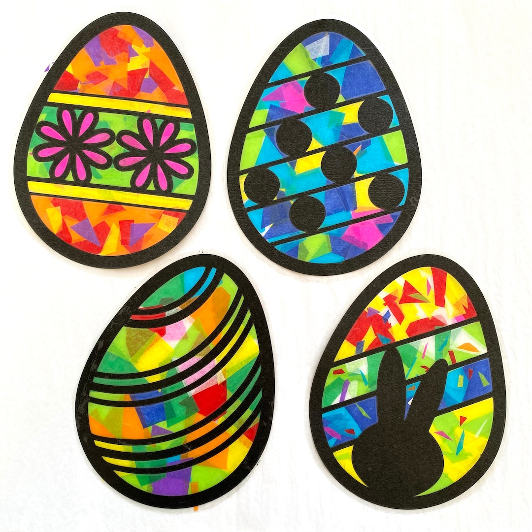 Easter Egg Suncatcher Kit, Spring Craft, Kids Craft Kit, Stained Glass ...