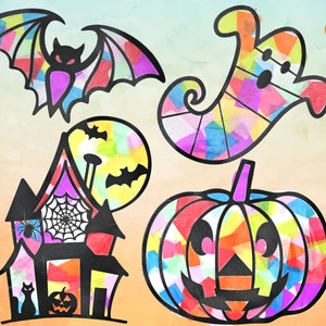 Halloween Suncatcher Kit, Kids Craft Kit, Stained Glass Suncatcher ...