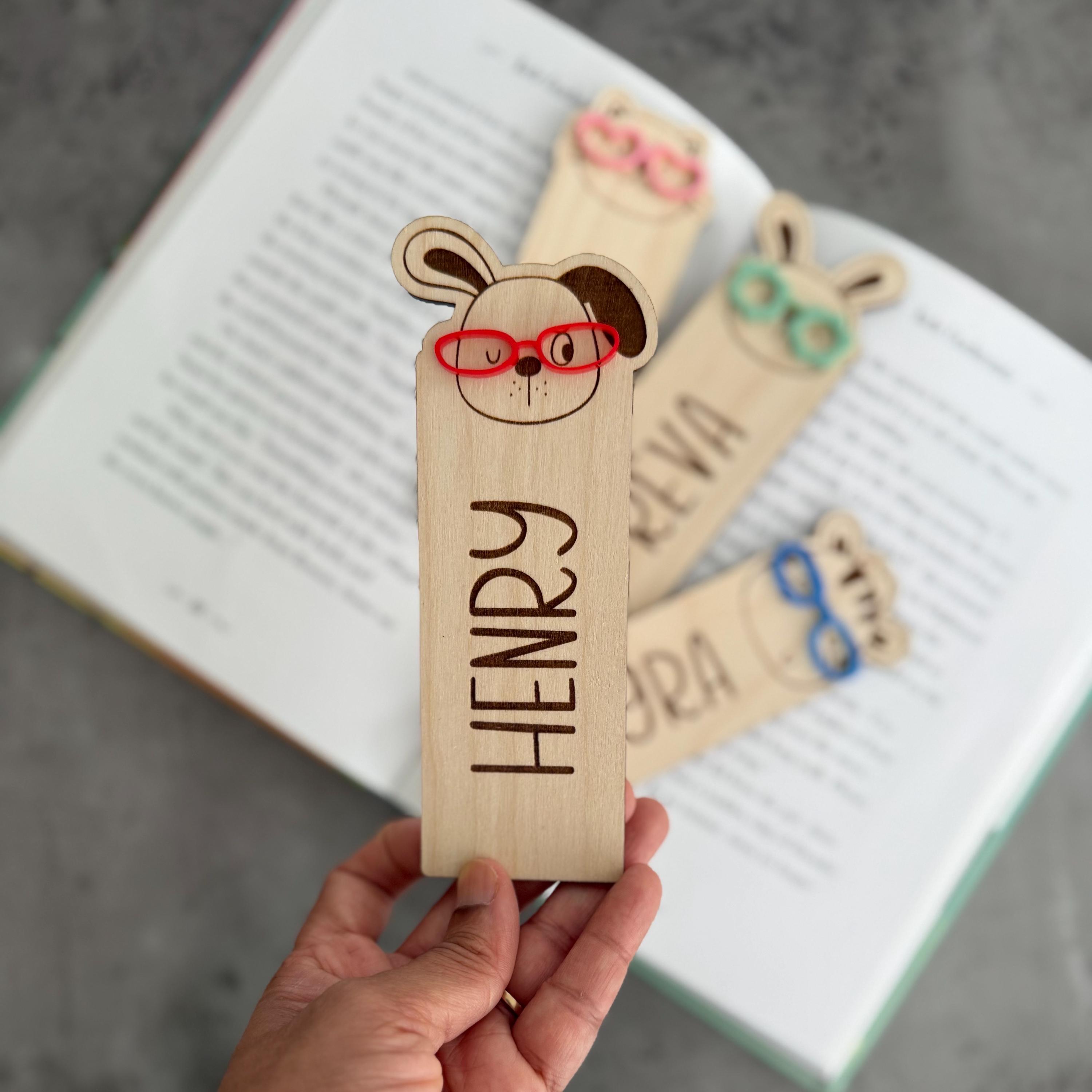 Kids' Personalized Bookmarks, Animal Themed Wooden Bookmark for Kids ...