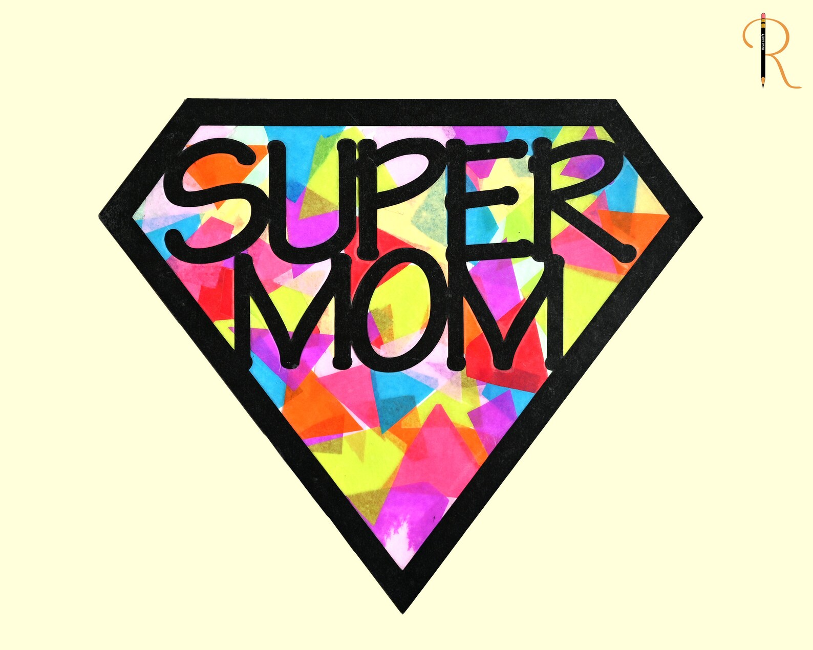 Super Mom Suncatcher Kit, Mother's Day Gift, Kids Craft Kit, Stained ...