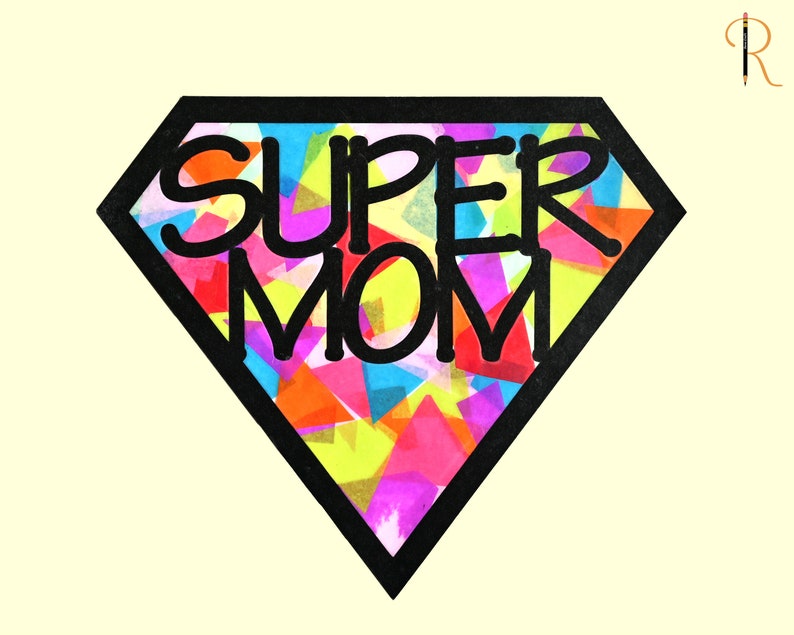 Super Mom Suncatcher Kit Mother's Day Gift Kids Craft | Etsy