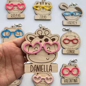 Personalized Wooden Animal Bag Tags, Diaper Bag Tag, Backpack Name ...