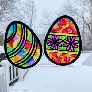 Easter Egg Suncatcher Kit, Spring Craft, Kids Craft Kit, Stained Glass ...