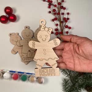 Personalized Gingerbread Paint Kit, Christmas Craft, Christmas Eve ...