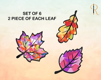 Fall Suncatcher Kit Leaves Suncatcher Kit Kids Craft Kit | Etsy