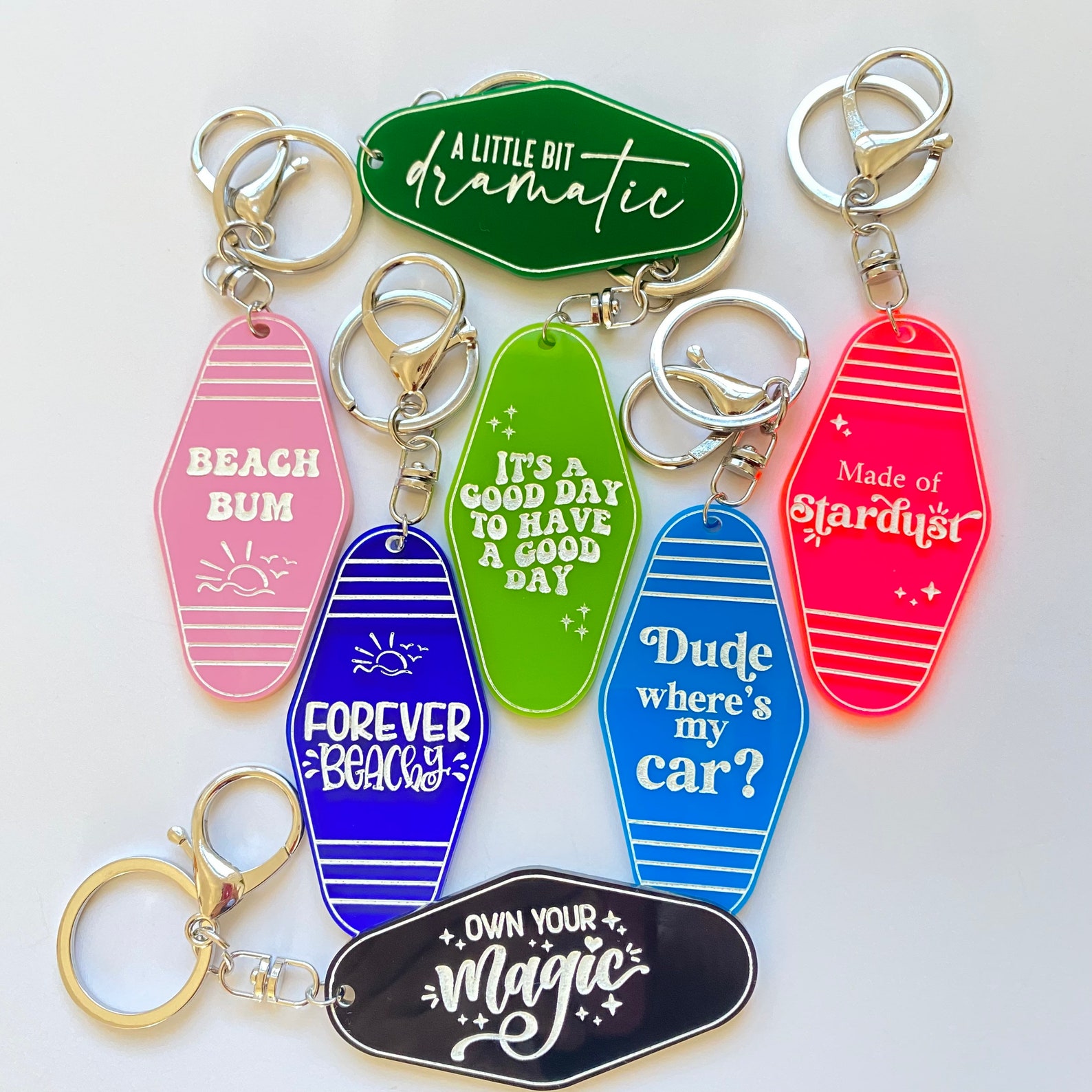 Retro Motel Keychain Acrylic Retro Key Ring Friend Gift - Etsy